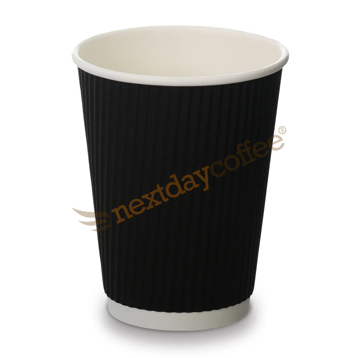 12oz black ripple disposable paper cups for hot drinks