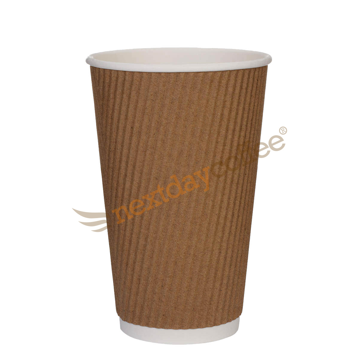 16oz Kraft brown disposable ripple cups for takeaway coffee