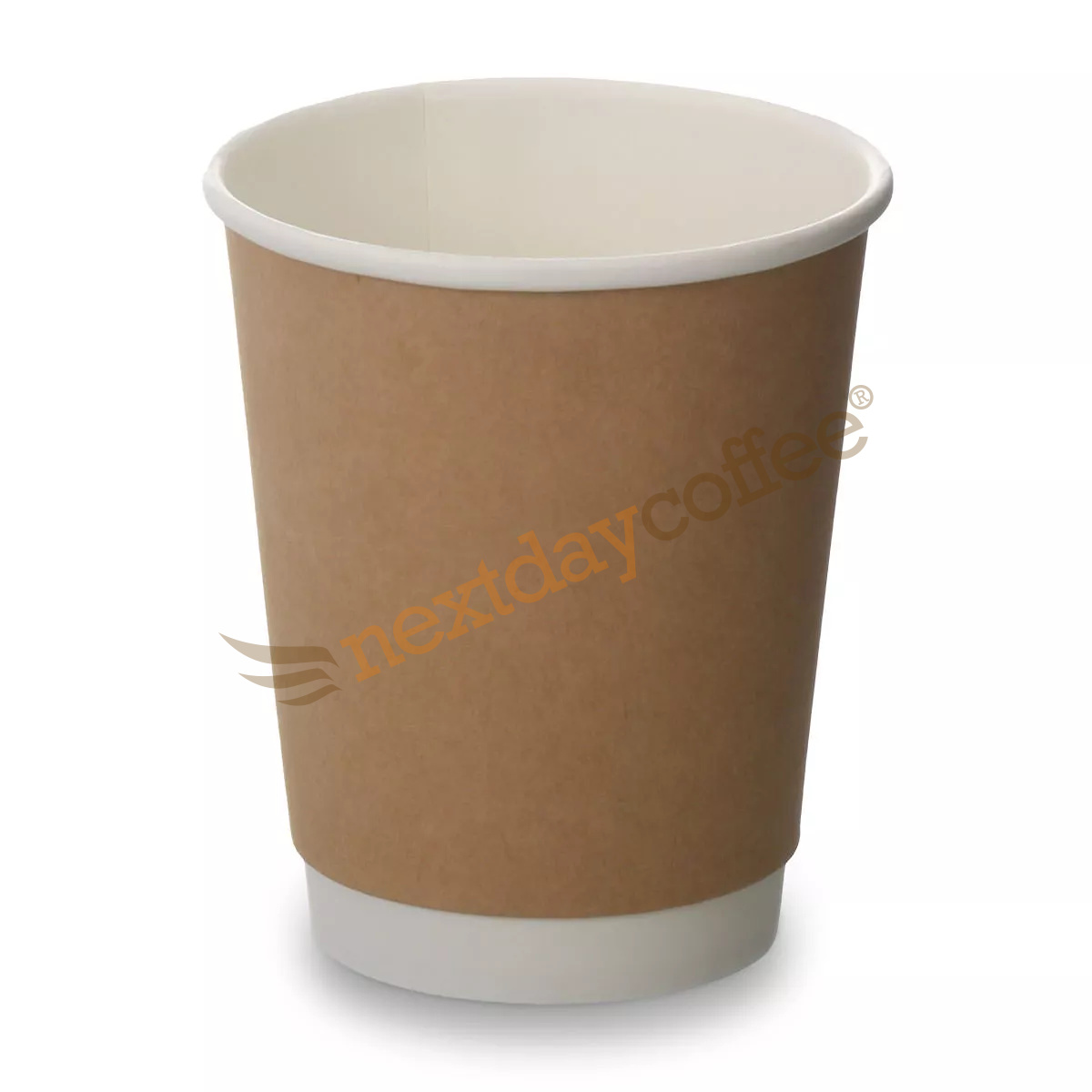 8oz Double Wall Disposable Cups, Plain Kraft Cups