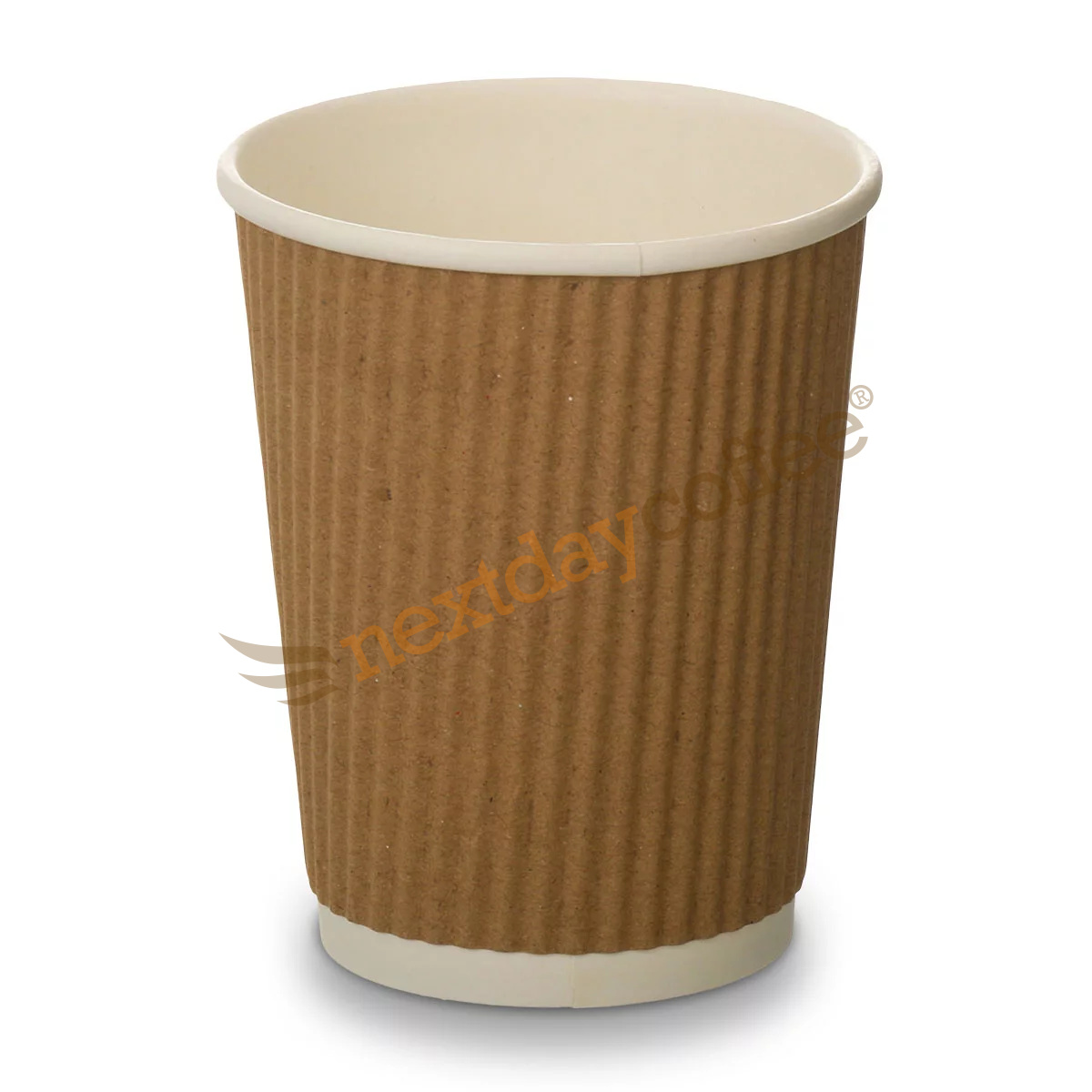 8oz Kraft brown disposable ripple cups for takeaway coffee