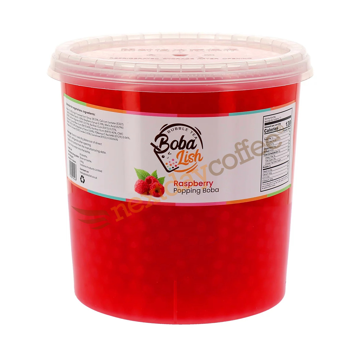 Boba Lish Raspberry Popping Boba Pearls for Bubble Tea 3.4kg