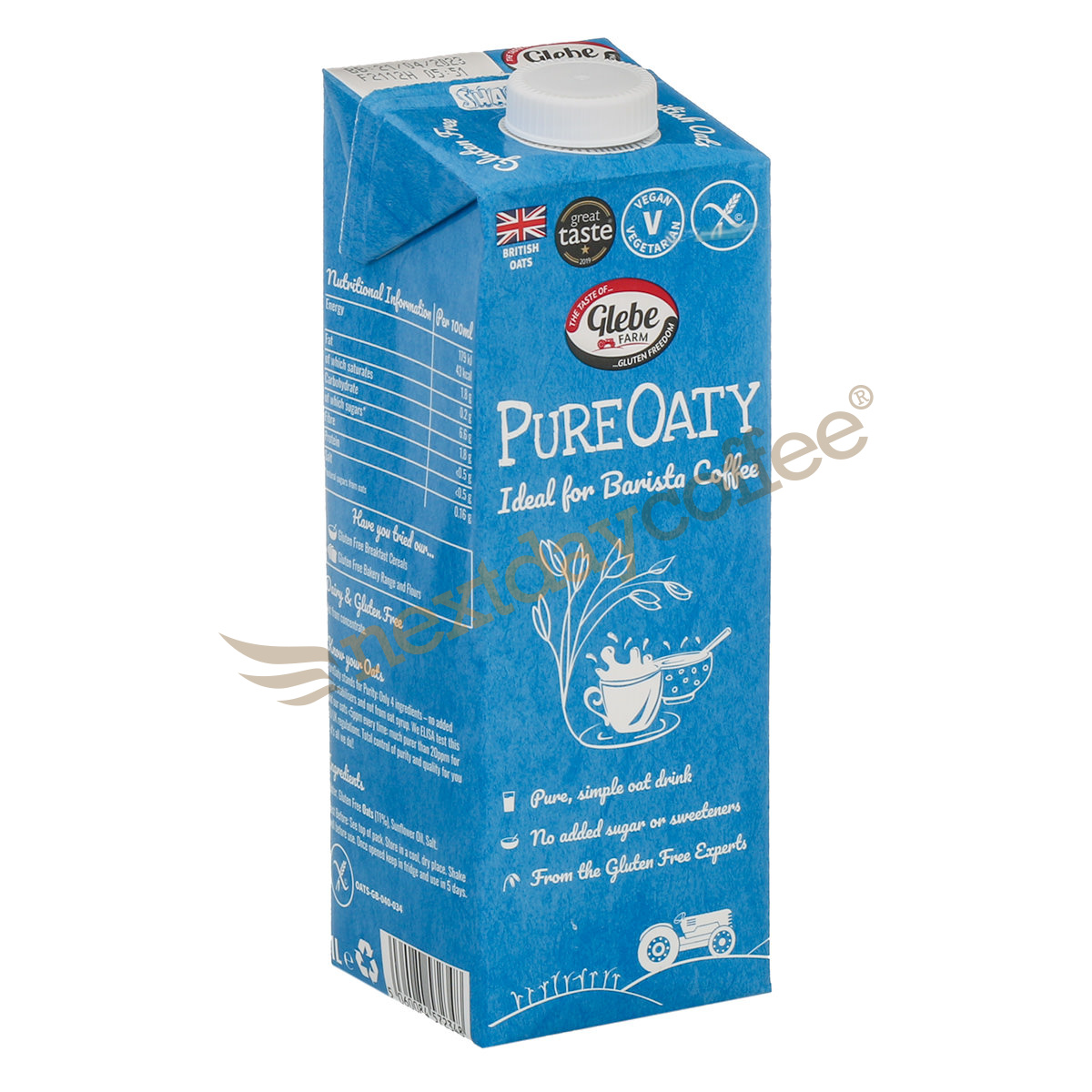 Glebe Farm Pure Oaty Milk 6 X 1 Litre Dairy Free Milk Alternative