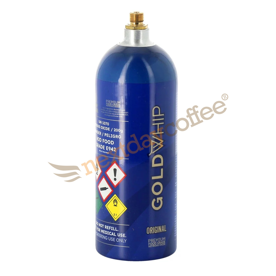 Gold Whip Mini Tank (200g) | Food Grade N2O | Nitrous Oxide