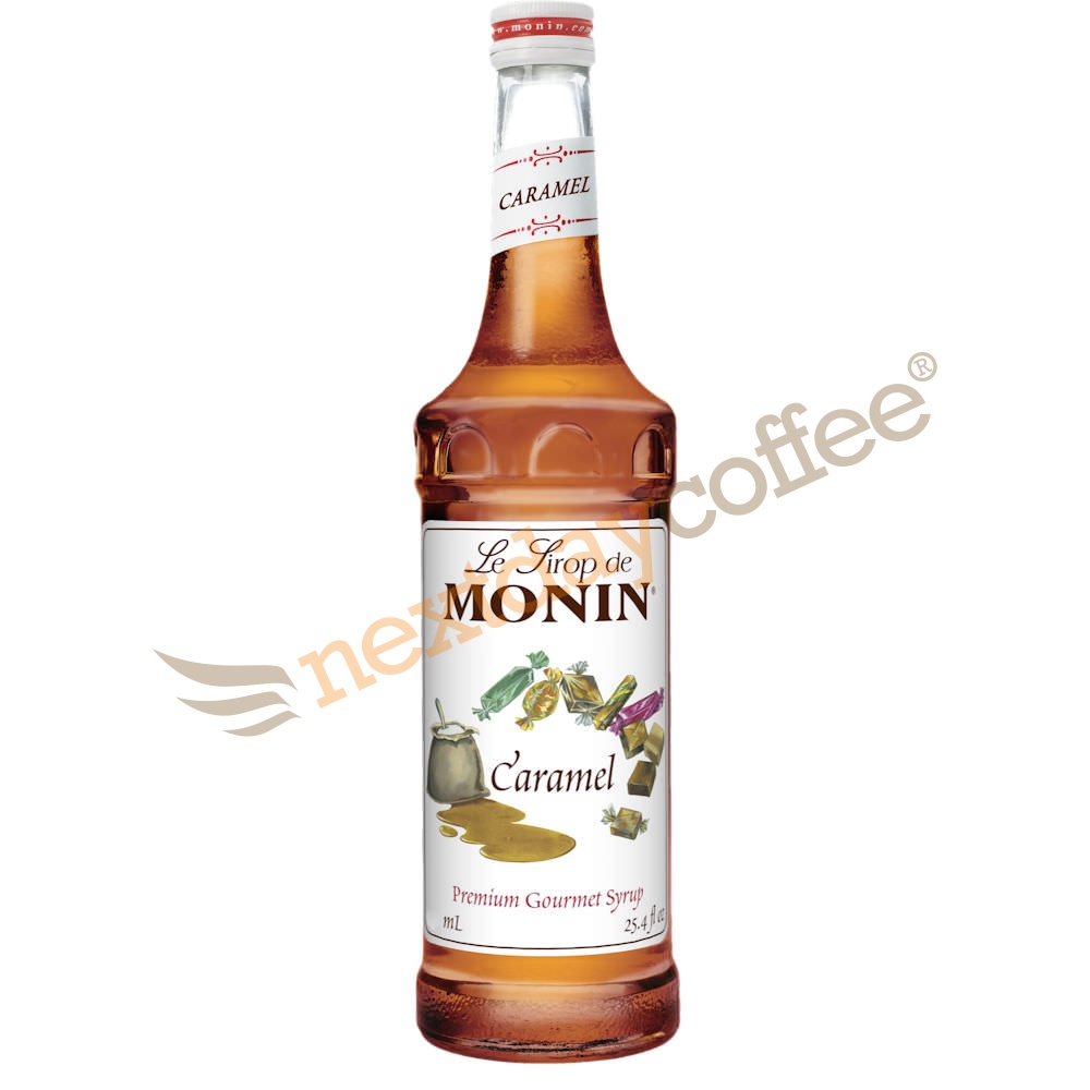 Monin Caramel Syrup, 1 Litre Bottle, For Adding to Coffee