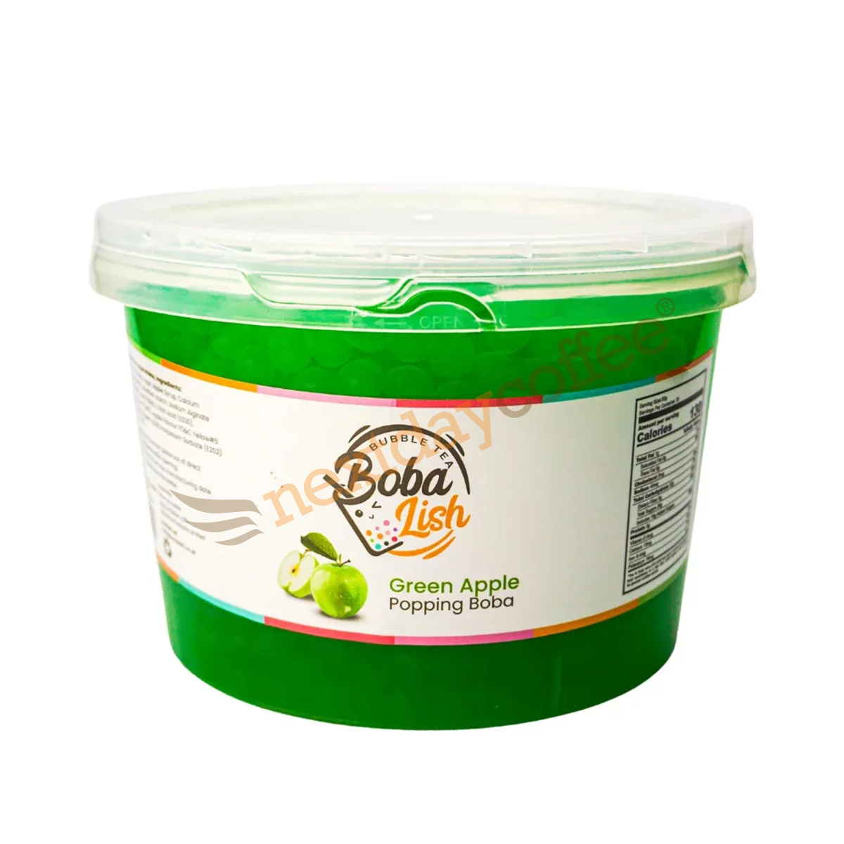 Boba Lish Green Apple Bubble Tea Popping Boba Pearls 2.1kg