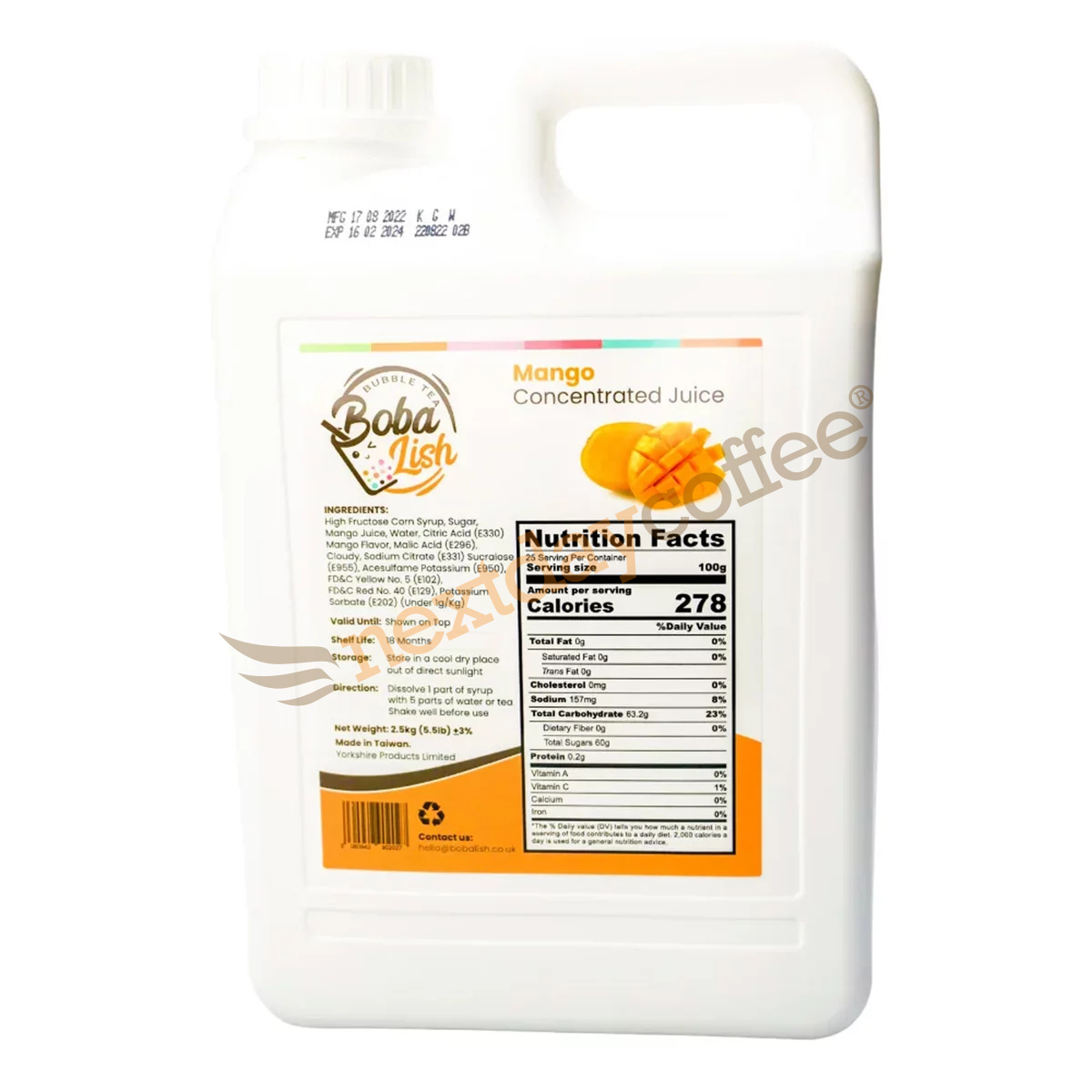 Mango Bubble Tea Syrup 2.5kg | Boba Lish Syrup