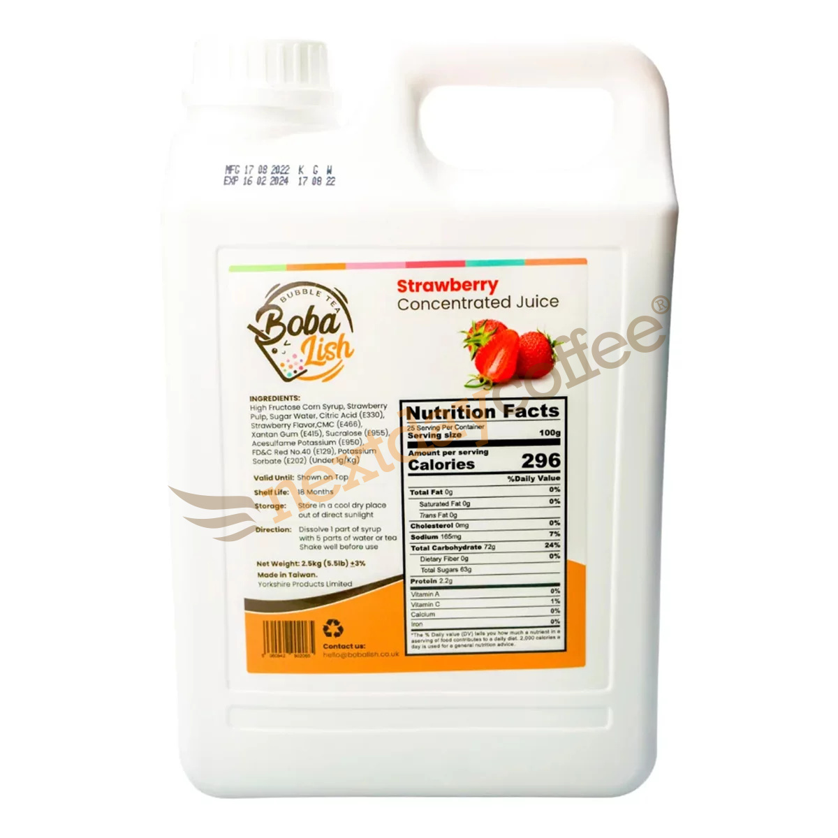 Strawberry Bubble Tea Syrup 2.5kg | Boba Lish Syrup