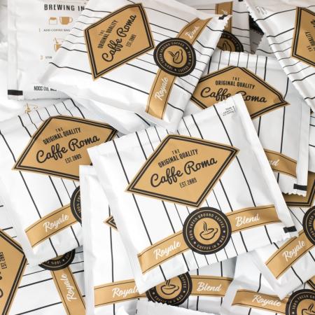 Caffe Roma ground coffee bags fresh and individually wrapped