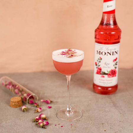 Monin Rose Syrup for Adding to Cocktails, Prosecco and Gin